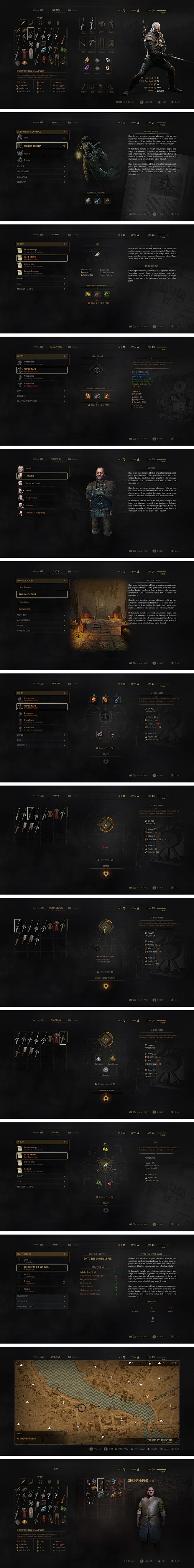 THE WITCHER 3: THE UI VISUAL ART : From April 2013 and over 2 1/2 years ...