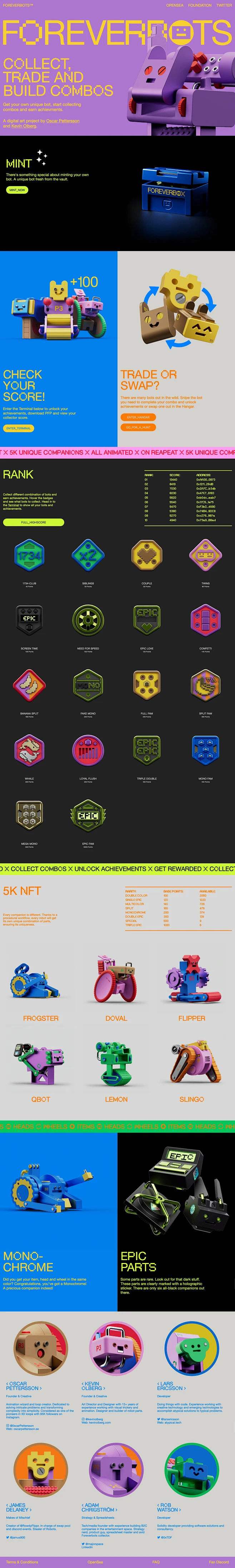 ForeverBots Landing Page Example: 5K unique animated companions on the ...