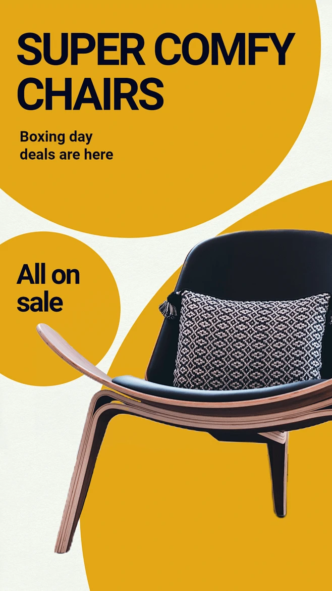 Super Comfy Chairs Sale Template Fashion Simple Style Poster Ecommerce ...