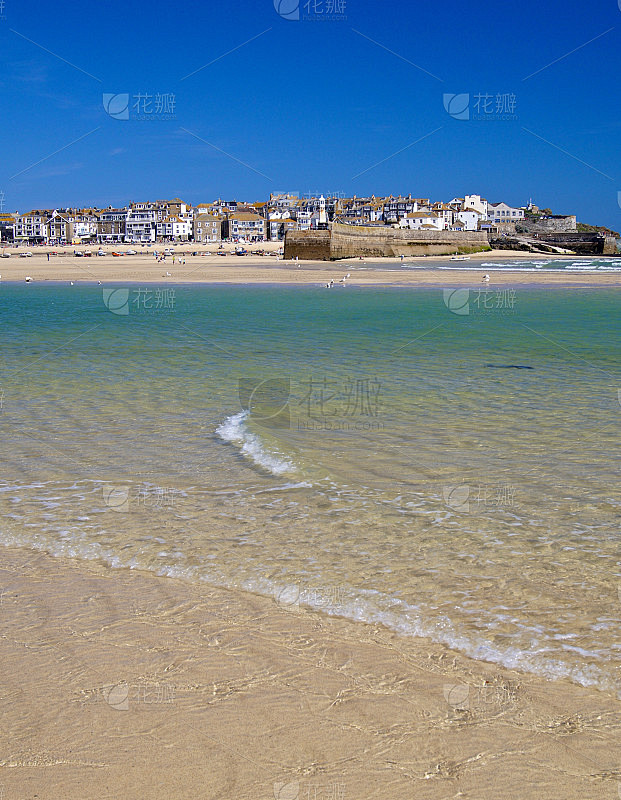 海滩景色圣艾夫斯康沃尔