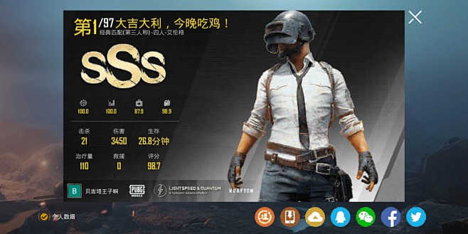 分享界面【绝地求生国际版 PUBG：MOBILE】——更多精彩，关注主页！