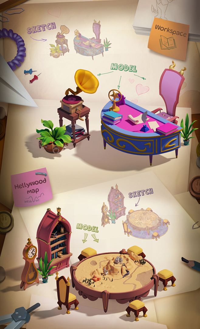 3D Gaming Props for Lucy’s Ville_ Infernal Merge - Part III, Grafit Studio