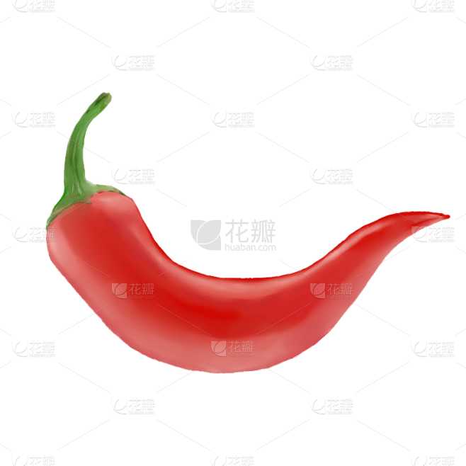 手绘-蔬菜元素-红辣椒
