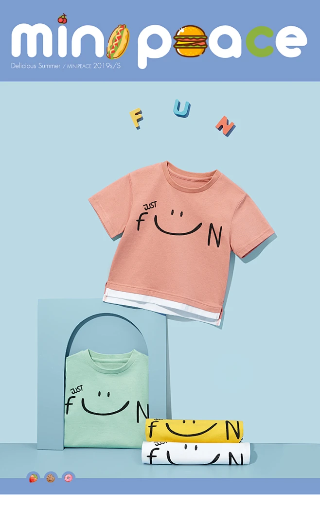 minipeace太平鸟童装 男童幼童字母笑脸T恤儿童夏季罗纹领短袖-tmall.com天猫-花瓣网