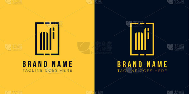 极简抽象首字母MF标志。