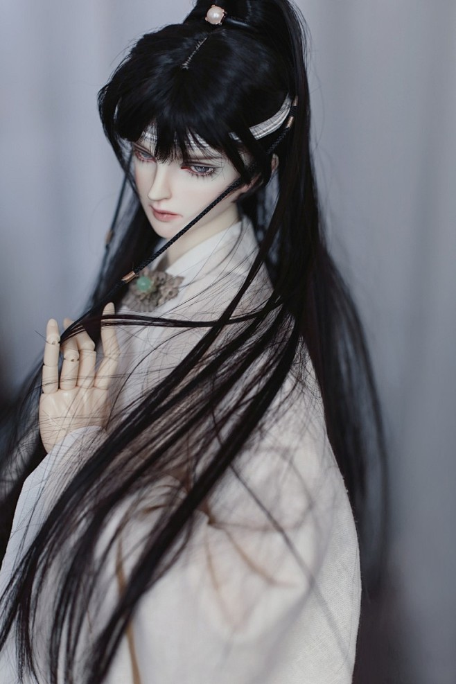 单顶包邮 落叔家sd bjd娃娃3分叔叔古风假发单马尾柔丝细软手感好-淘宝网