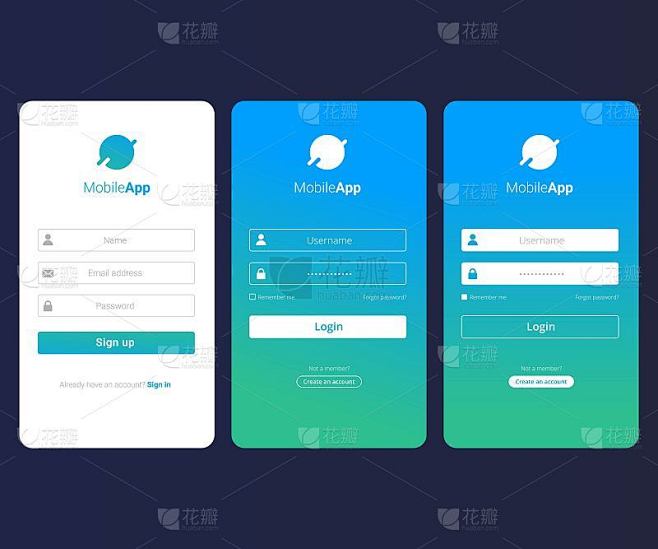 Login and register form templates user interface