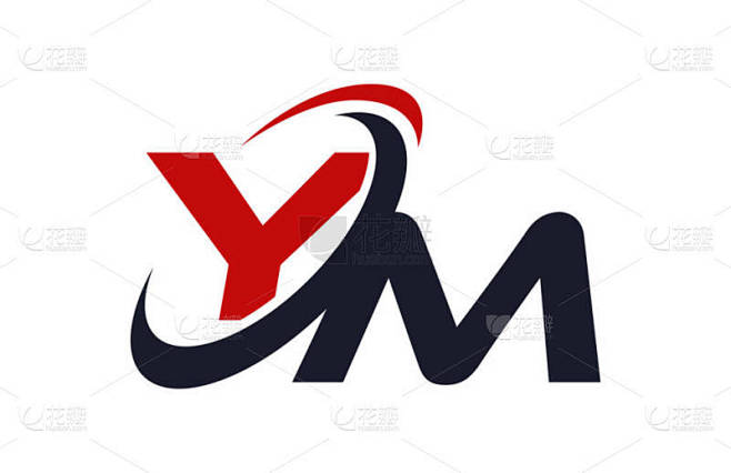Ym 标志旋风全球红字矢量概念