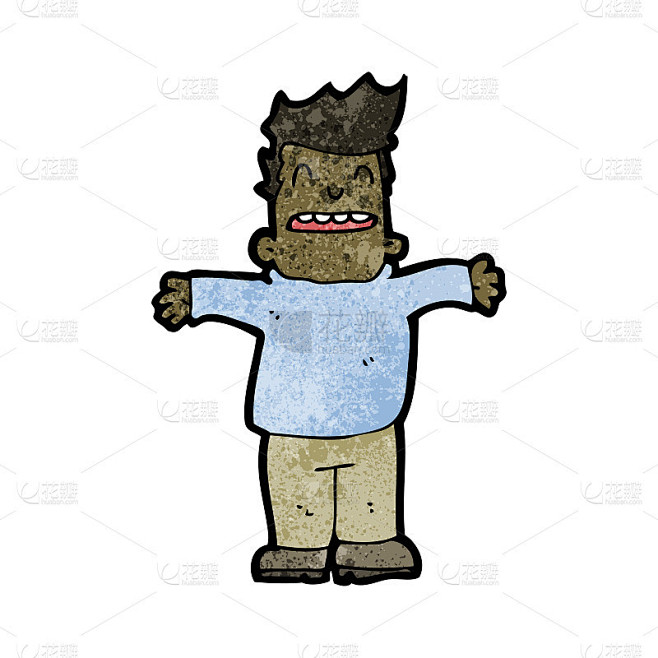 卡通人物张开双臂