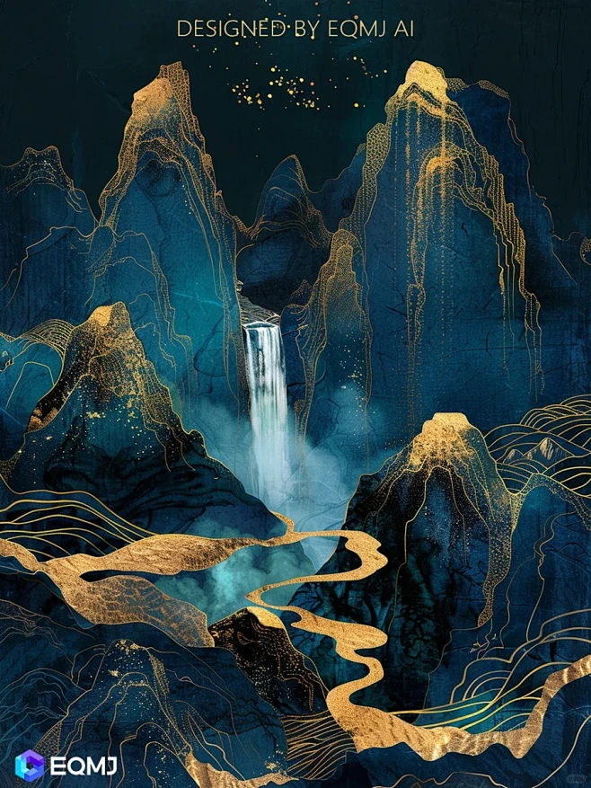 大美国风丨EQMJ AI绘制鎏金写意 山水画_6_EQMJ官方代言人_来自小红书网页版-花瓣网