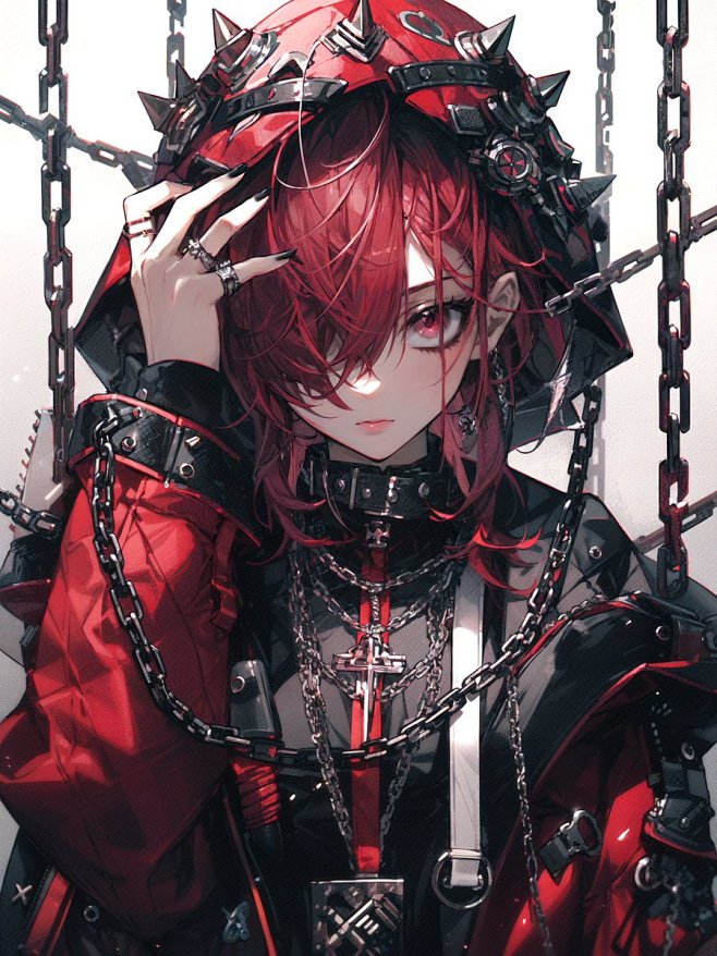 RED PUNK #AIArtGallery httpst