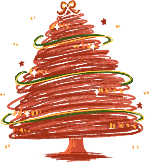 手绘备忘录圣诞树-圣诞树8-花瓣网
