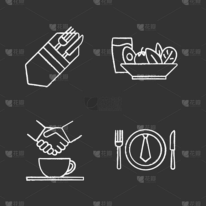 Business lunch icons