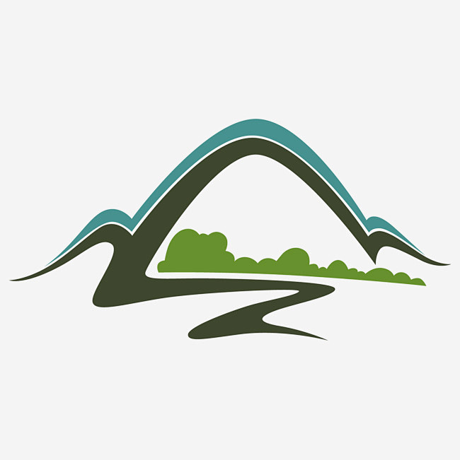 手绘山风景logo素材