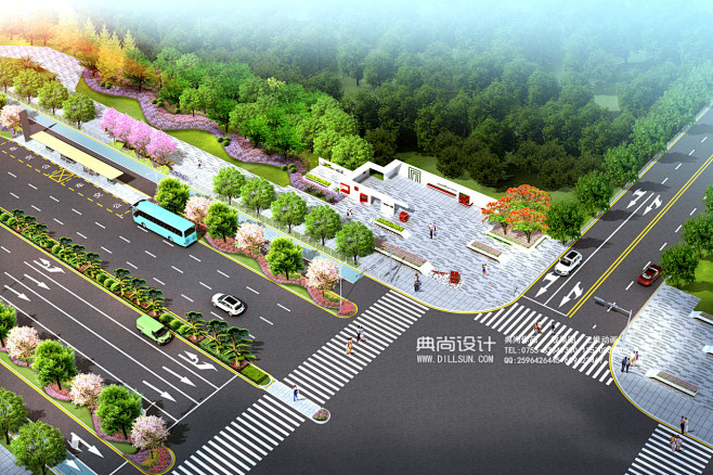 3a贺州西路口段 道路路口设计效果图