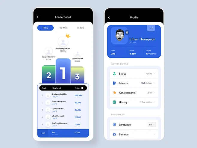 Gamified Leaderboard & Profile UI by Sultan Mahmud on Dribbble-花瓣网