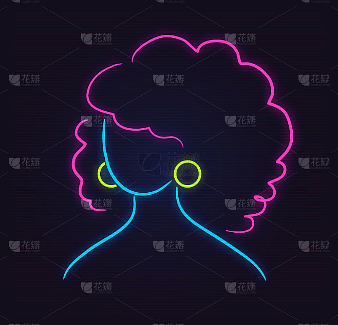 Neon profile picture faceless avatar