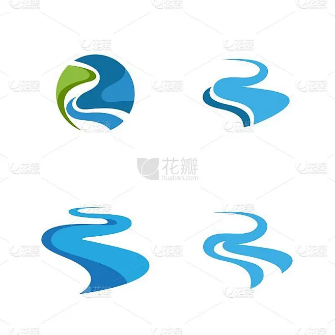 河流图标矢量插图设计素材-花瓣网
