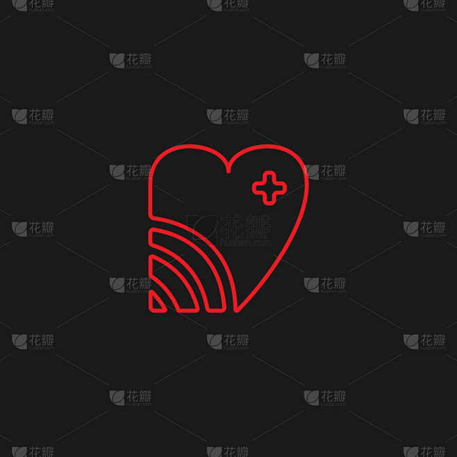 health connect or feeds heart logo symbol icon in