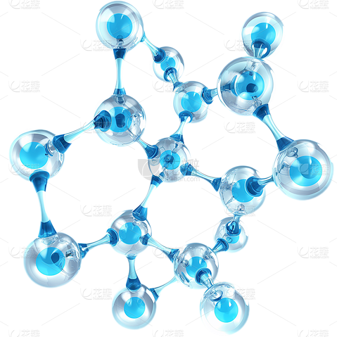 科技风通用3D生物分子元素素材