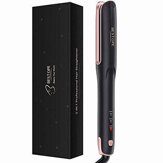 BESTOPE 2 In 1 Hair Straightening and Curler, Professional Ceramic Hair ...