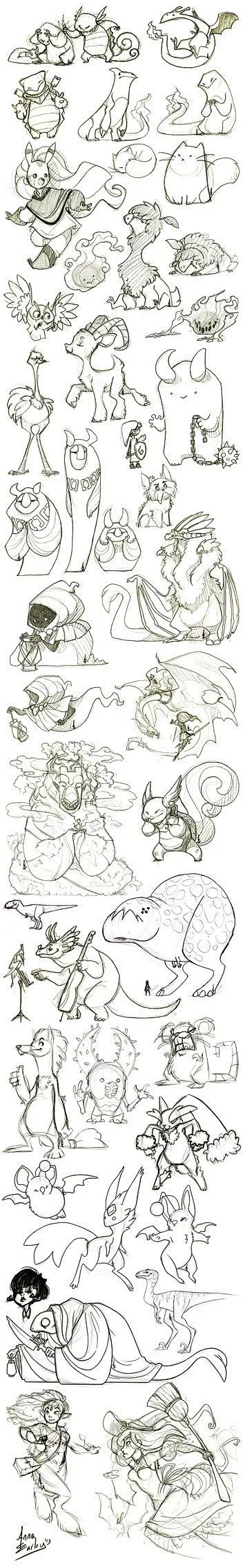 Great Big Sketchdump WInter '13 by Turtle-Arts on deviantART-花瓣网