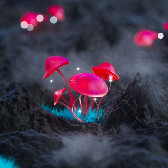 3D adobe c4d cinema 4d cinema4d coral ILLUSTRATION Nature octane Render-花瓣网