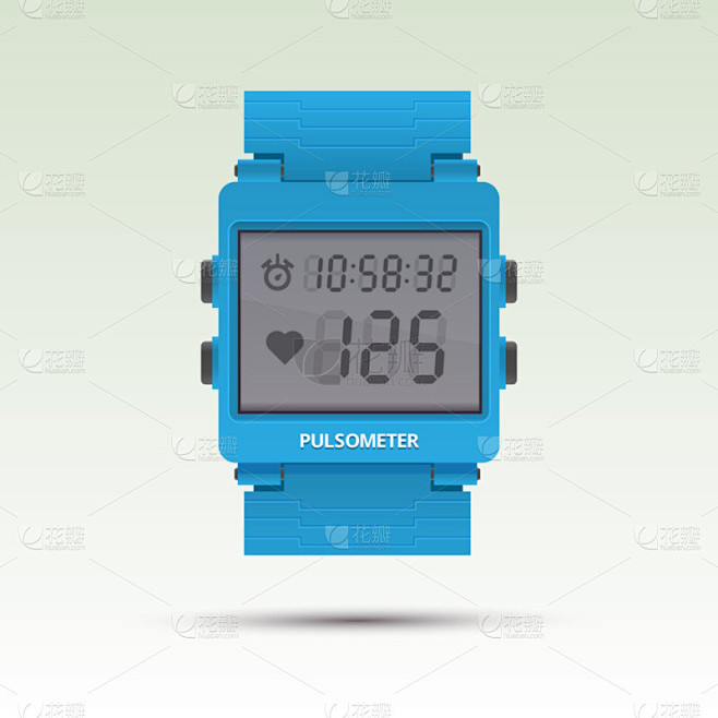 矢量 pulsometer，说明心脏心率监测器.
