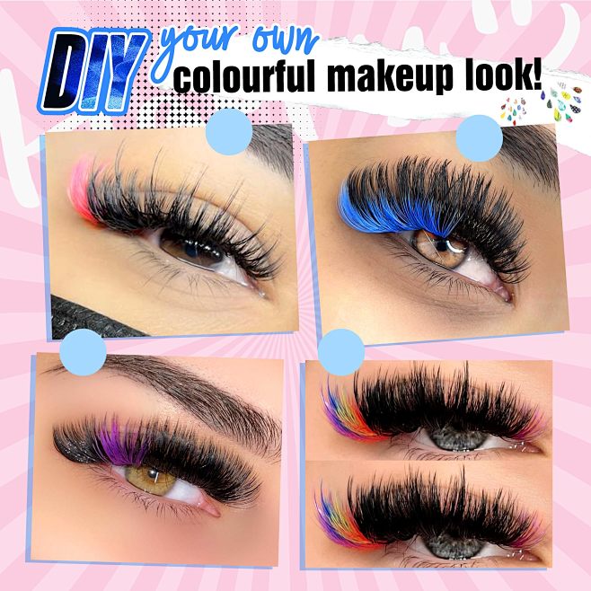 Amazon.com: Colored Lash Clusters 7 Colors 280Pcs Individual Lashes D ...