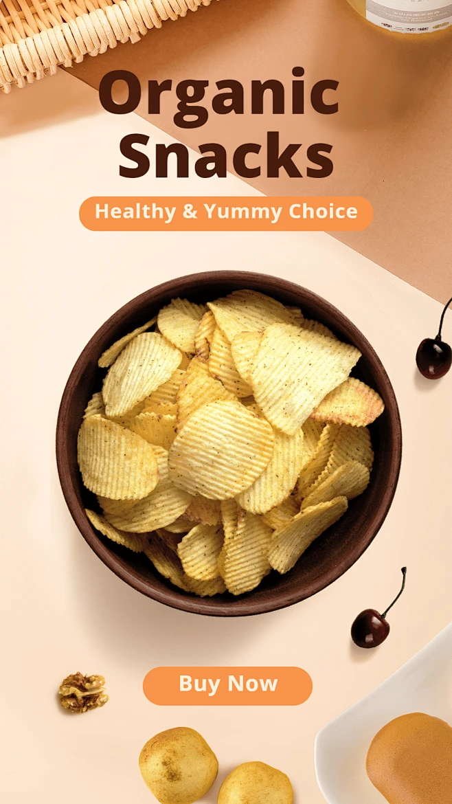 Creative Organic Snacks Promotion Ecommerce Story素材-花瓣网