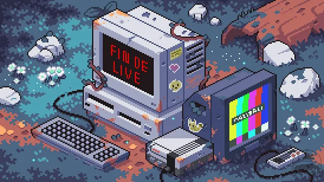 Stream scene Kirby nature retro gaming / nes / vegetation / 3 scenes ...