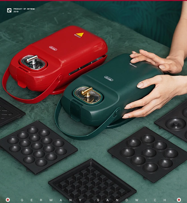 德国DETBOM三明治机早餐机华夫饼轻食机家用吐司压烤机烘焙多功能机 三明治机标配【图片 价格 品牌 报价】-京东,德国DETBOM三明治机 ...