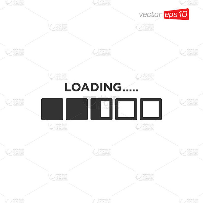 加载标志图标矢量模板