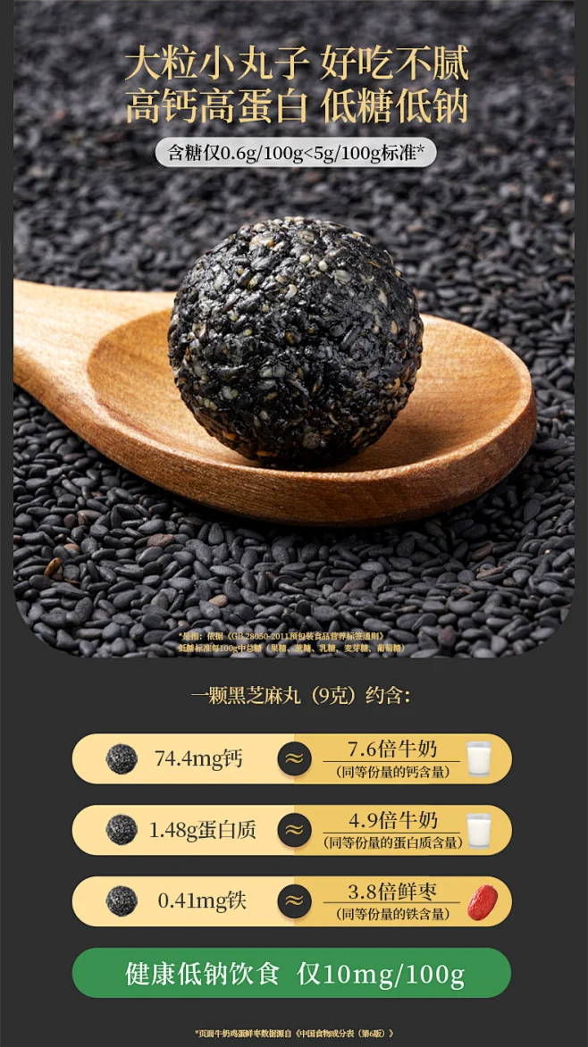 秦老太低糖原味黑芝麻丸手工辟谷黑食养零食芝麻球非无糖126g袋装-tmall.com天猫-花瓣网