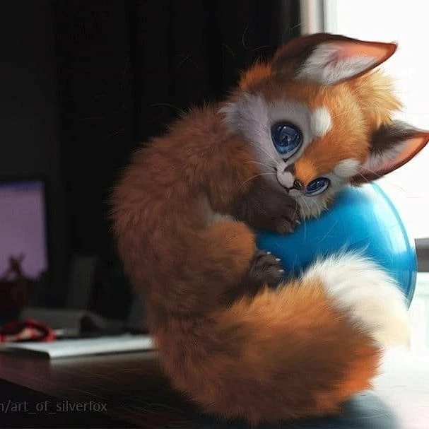 插画师 Yee Chong 笔下阔爱的小狐狸. / ins：art_of_silverfox（马来西亚）#遇见艺术# #艺术绿洲等你来# O ...