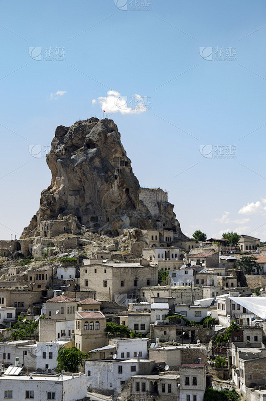 欧塔希萨,卡帕多奇亚,城堡,美索布达米亚风格,乌奇夏,内夫谢希尔,垂直画幅,山,安纳托利亚,雪