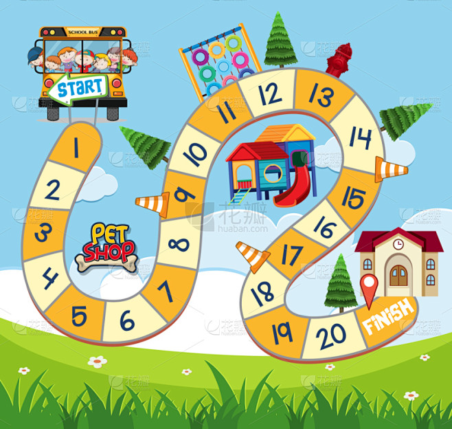 棋盘游戏,儿童,校车,计划书,模板,巴士,自然,人,房屋,谜题游戏