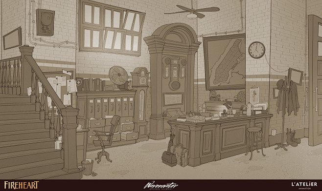 Fireheart Movie early layout design