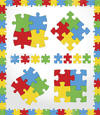 Jigsaw Puzzle Color set素材-花瓣网