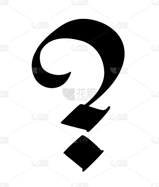 哥特式的问号。向量。字母表。标点符号。书法和刻字。优雅的纹身字体。