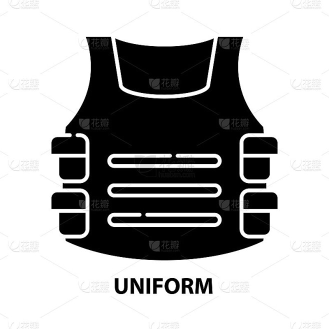 uniform symbol icon, black vector sign with editab