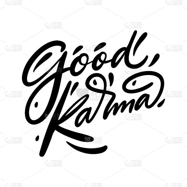 Good Karma hand drawn vector lettering. Calligraph