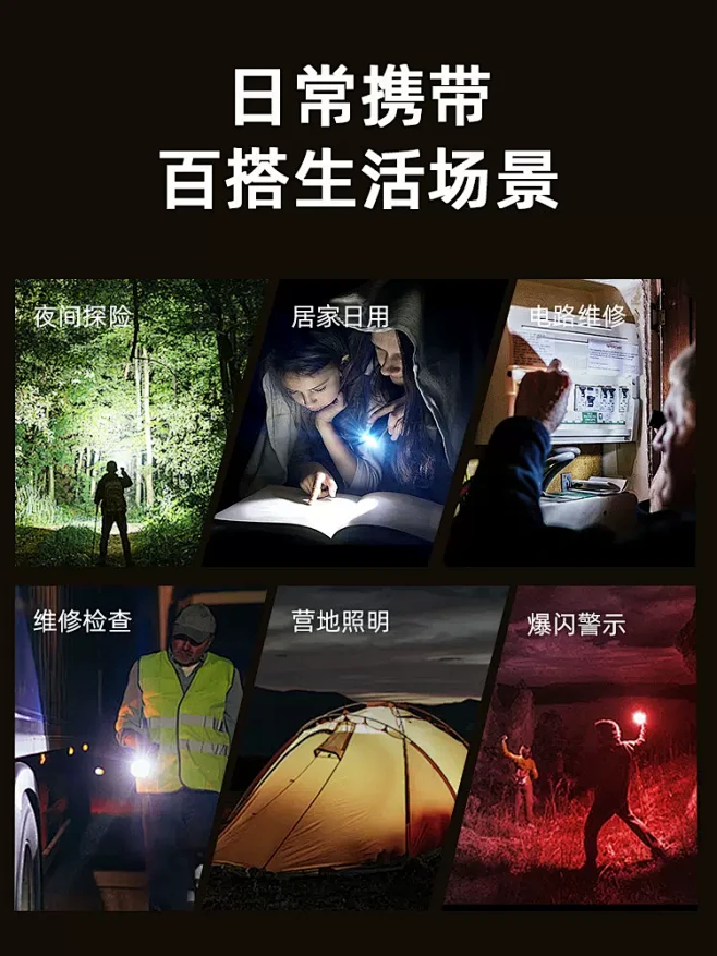 沃尔森sq03强光超亮户外远射充电手电筒磁吸汽修停电应急式照明灯-淘宝网-花瓣网