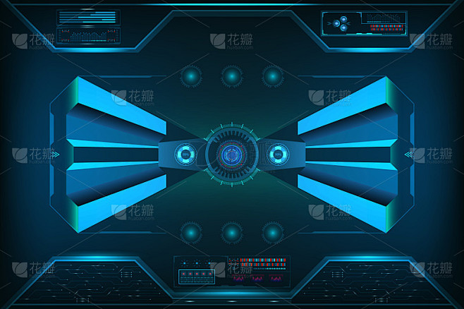 未来的界面屏幕。元素数字设计创新高科技AI, UI背景概念。向量和插图