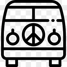 Retro Peace Bus Illustration-花瓣网