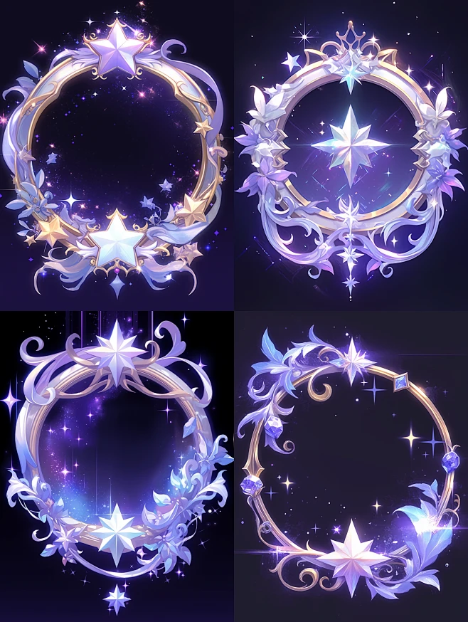 Elegant circular slot symbol frame with star shaped decorations and ...