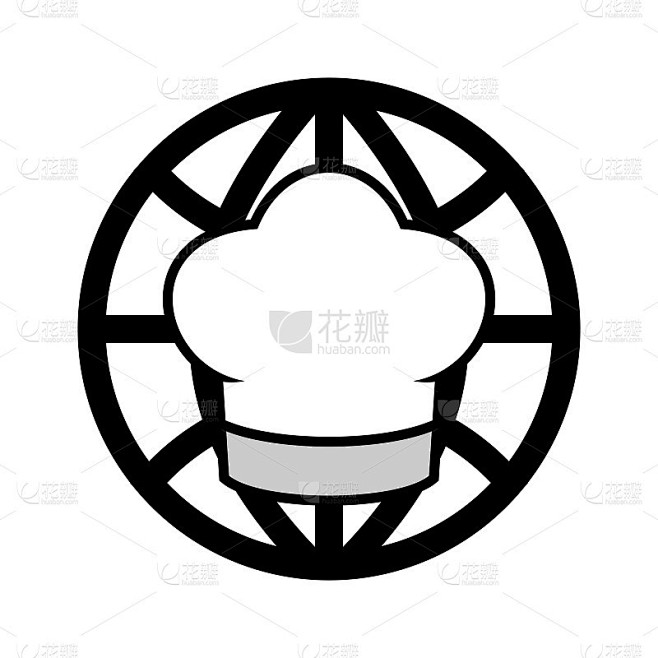 插图矢量图形的厨师帽子标志