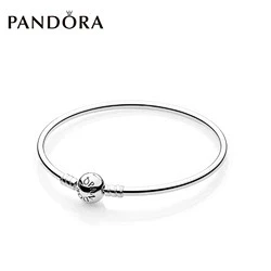 PANDORA潘多拉Moments925银手镯590713简约清新首饰饰品手链女-花瓣网