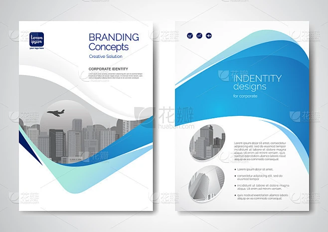Vector Brochure Flyer design Layout template素材-花瓣网