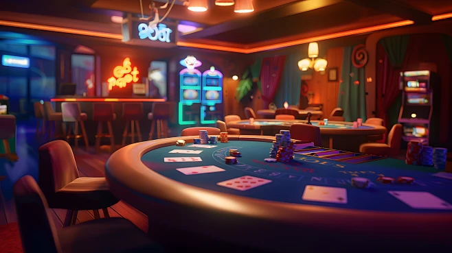 moli5833_Poker_table_in_a_casino_depth_of_field_effect_HD_in_a ...